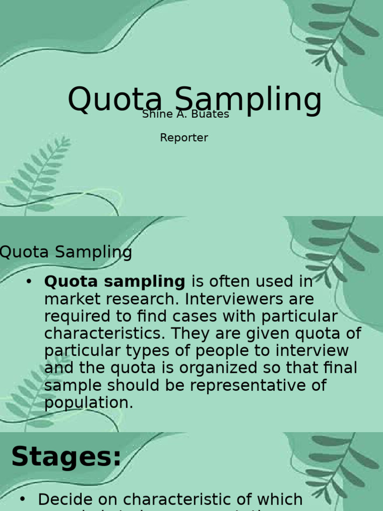 The Quota Sampling | PDF
