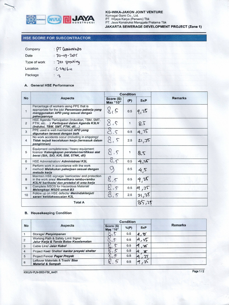 Hse Score C-24 6.4 | PDF