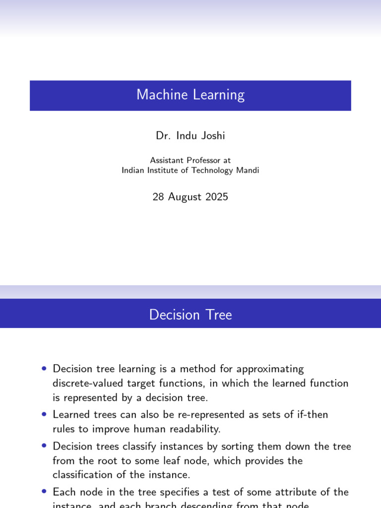 Understanding Decision Trees in ML | PDF | Algorithms | Algorithms And ...