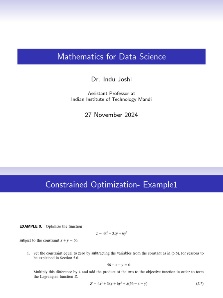 Mathematics Tutorial13 Optimization (1) - 1-16 | PDF | Mathematical ...