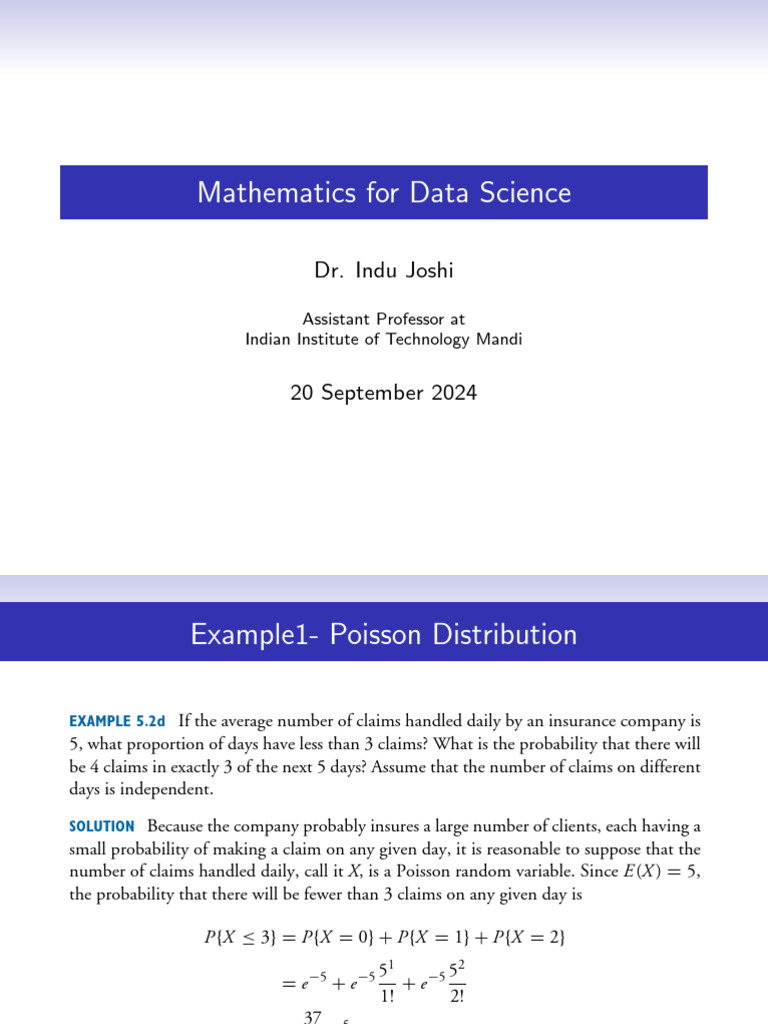 Mathematics Tutorial8 Prob Dist | PDF | Statistical Models ...