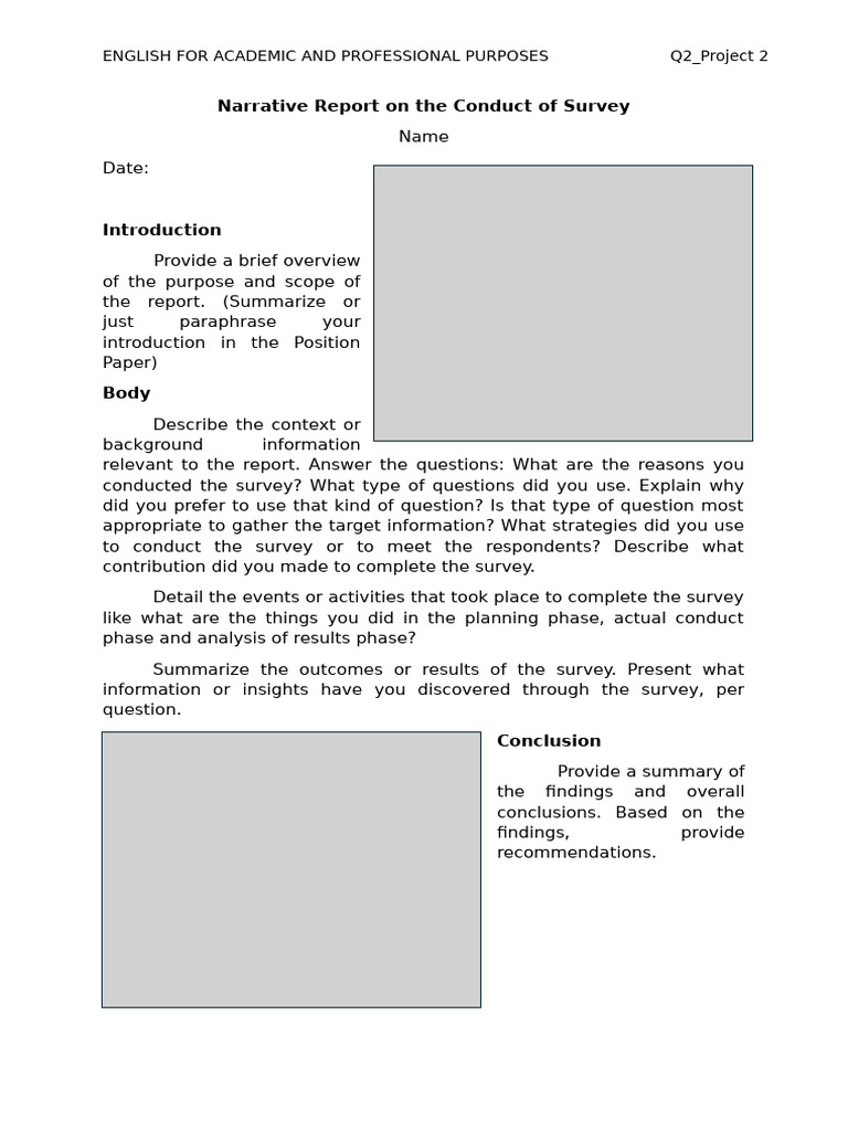 Survey Conduct Narrative Report | PDF