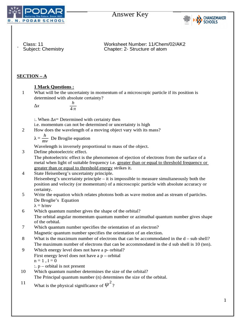 2.structure of Atom - AK2 | PDF | Atomic Orbital | Electron