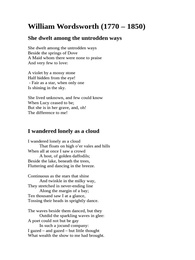 Wordsworth's Poetic Legacy and Influence | PDF | Poetry