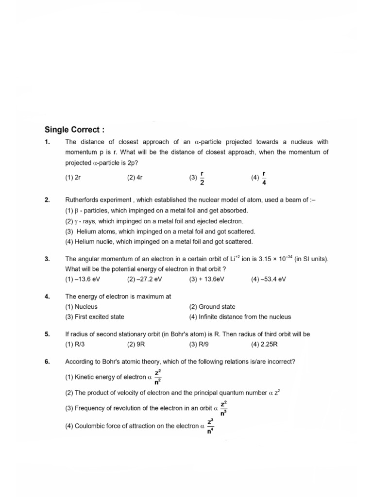 2 Atomic Structure Dpp-Pages | PDF