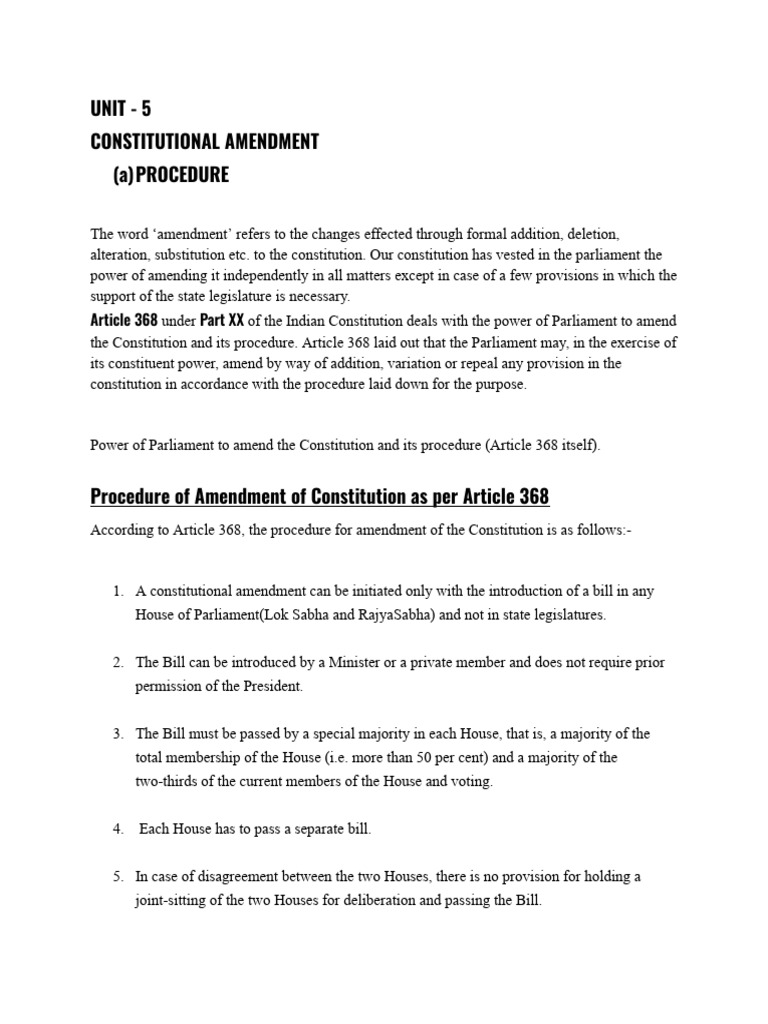 Article 5: Constitutional Amendment Process | PDF | Constitutional ...