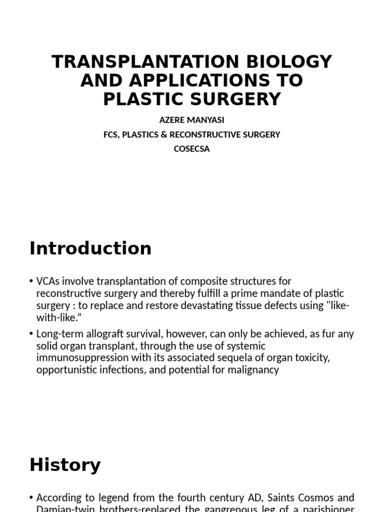 Transplantation Biology and Applications to Plastic Surgery | PDF | Transplant Rejection ...