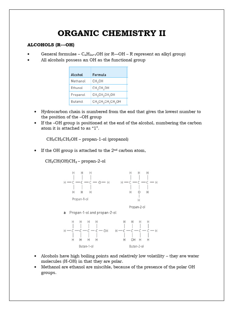 Understanding Alcohols in Organic Chemistry | PDF | Ethanol | Fermentation