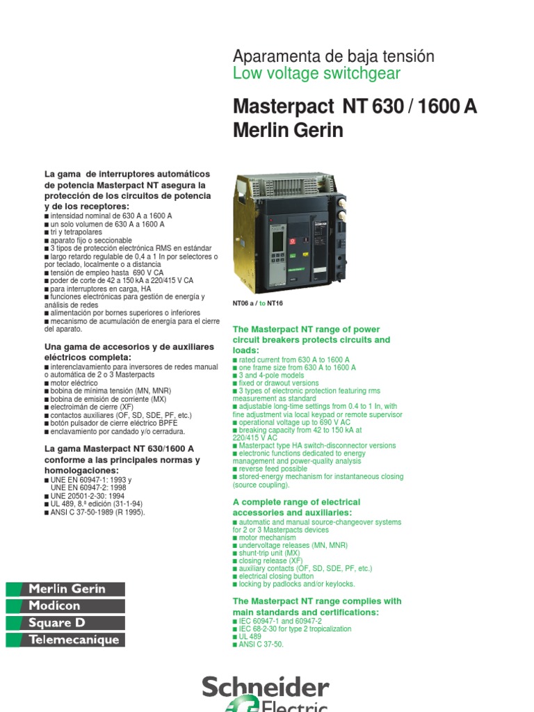 Masterpac NW Settingst | PDF | Aislador (Electricidad) | Electricidad