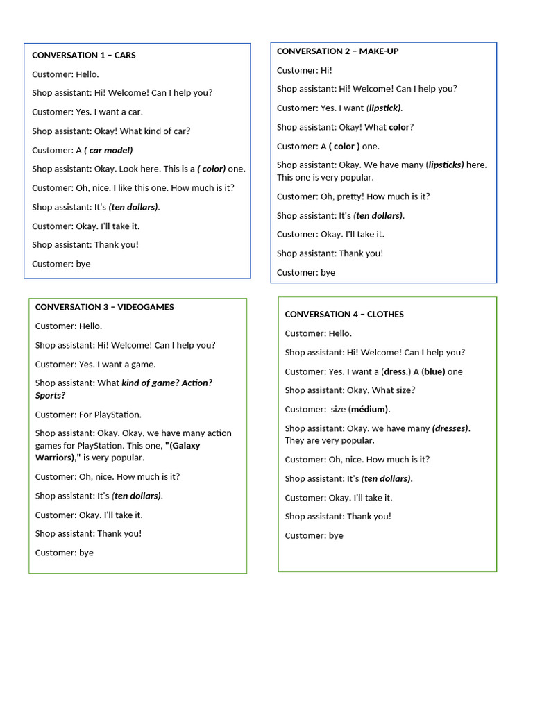 Conversation Class Marketplace | PDF