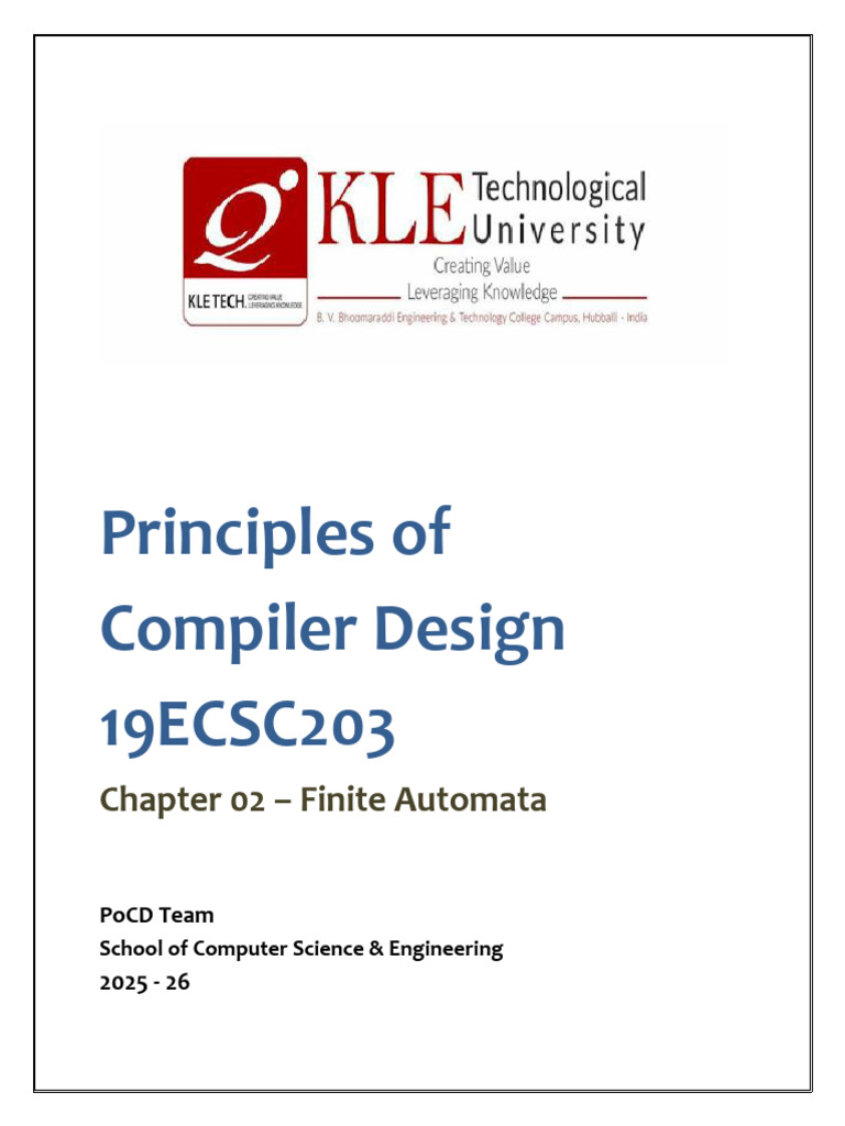 Finite Automata in Compiler Design | PDF | Automata Theory ...