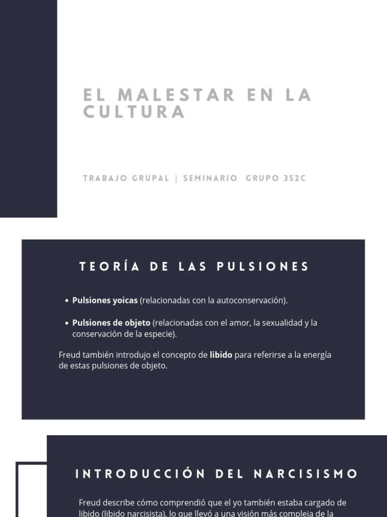 El Malestar en La Cultura PDF | PDF | Libido | Psicología Social