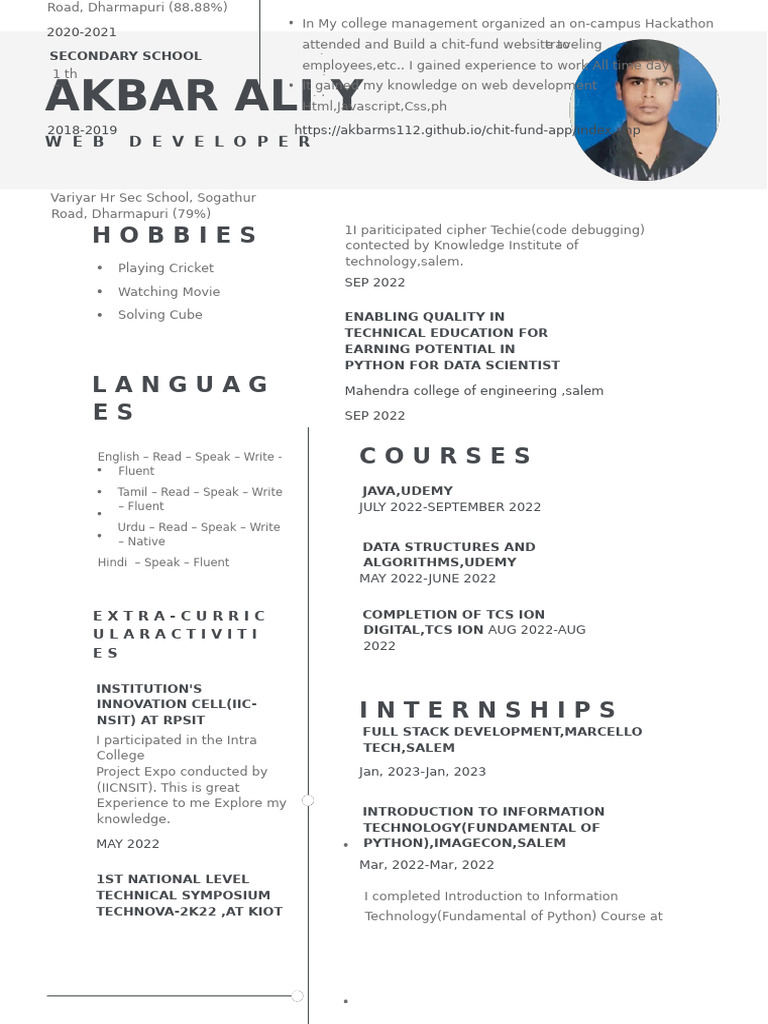 Gray and White Simple Clean Resume | PDF | Computing | Software Engineering