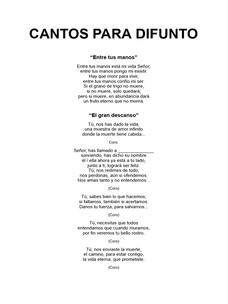 Cantos de Difunto 2025 | PDF | Cristo (título) | Jesús
