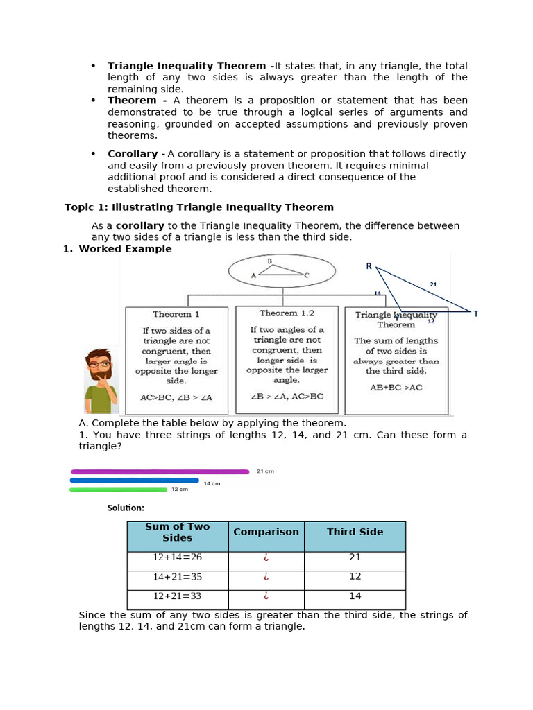 WEEK 6 Triangle Inequality Theorem | PDF | Theorem | Triangle