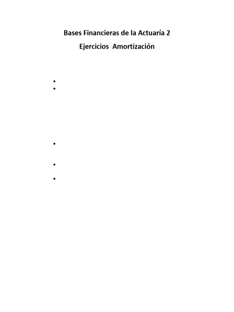 Ejercicios de Amortización | PDF | Interés | Deuda