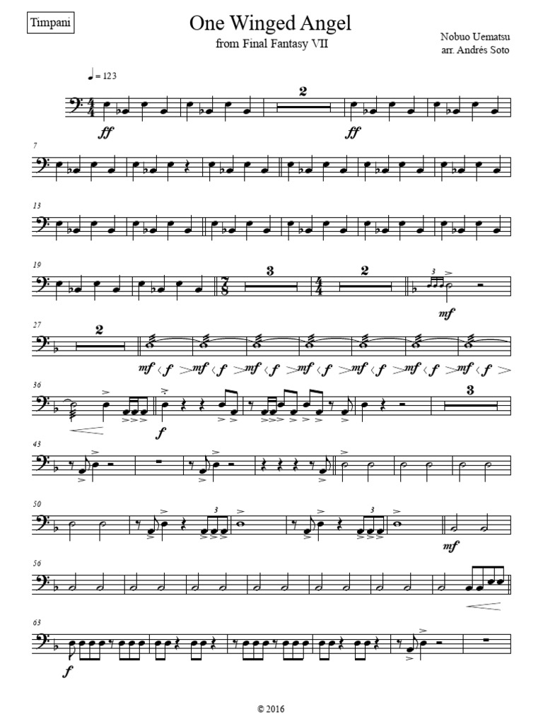 One Winged Angel v2 - Timpani | PDF