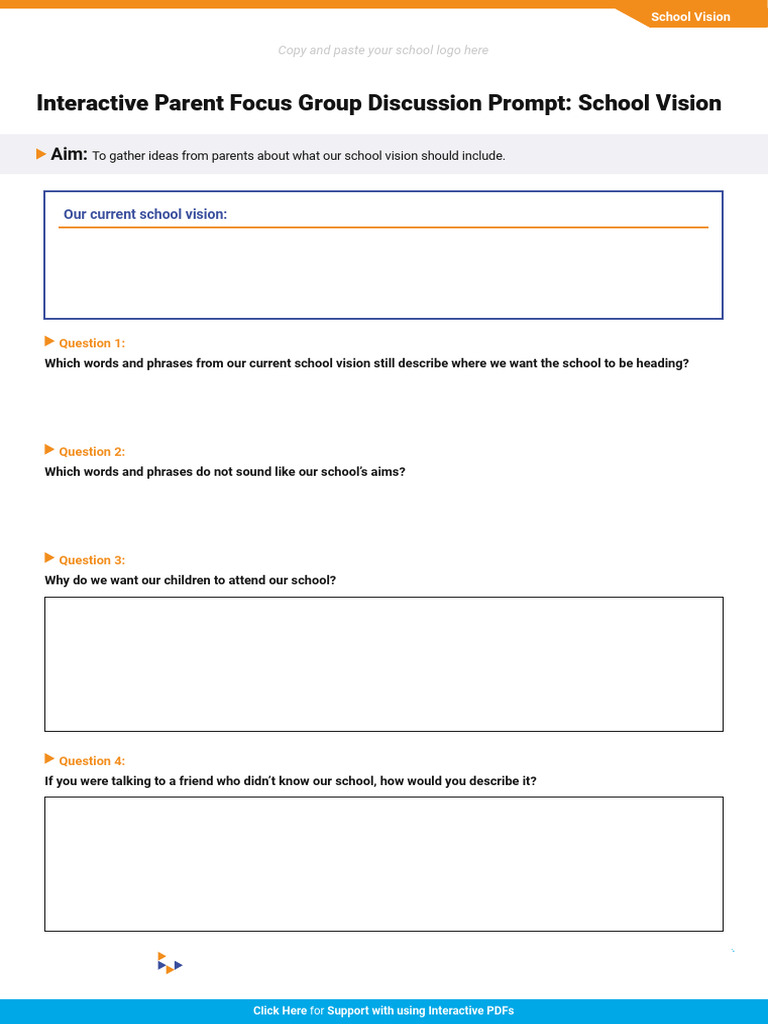 Parent Focus Group Discussion Prompt - School Vision | PDF ...