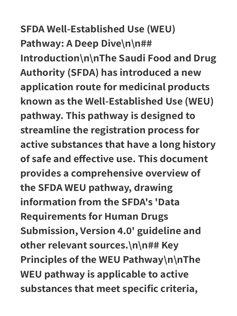 SFDA Well Established Use Saudi Arabia Deep Dive | PDF | Clinical Trial | Pharmaceutical Industry
