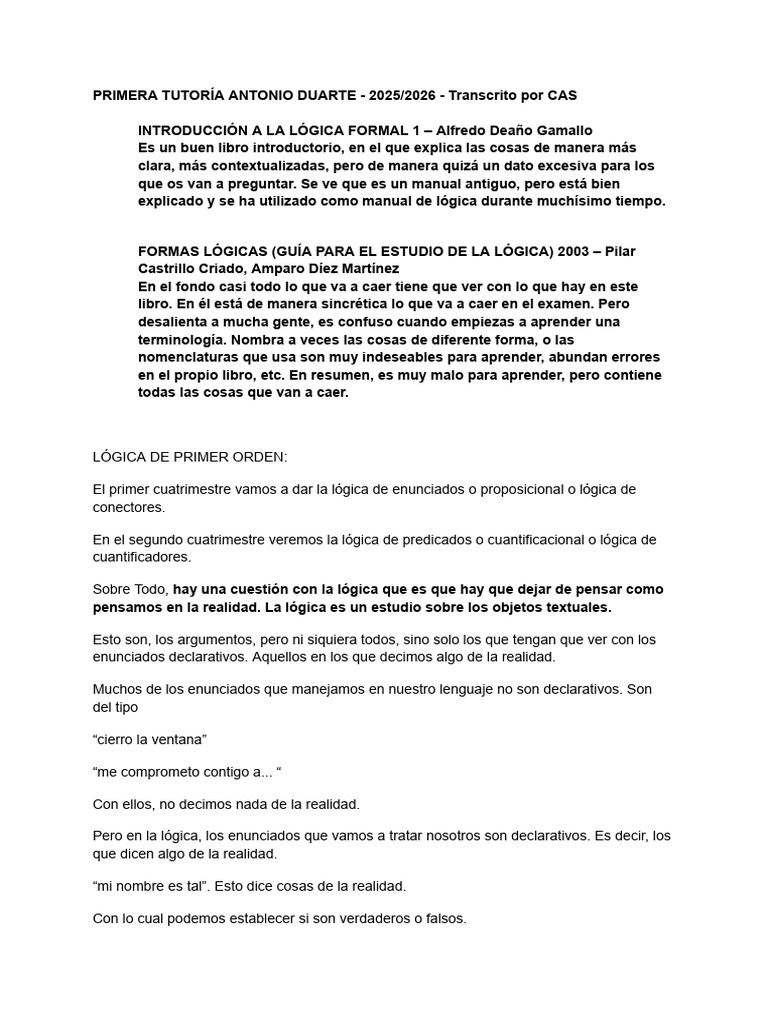 Primera Tutoría Duarte 2025 (Cande) | PDF | Gottlob Frege | Lógica