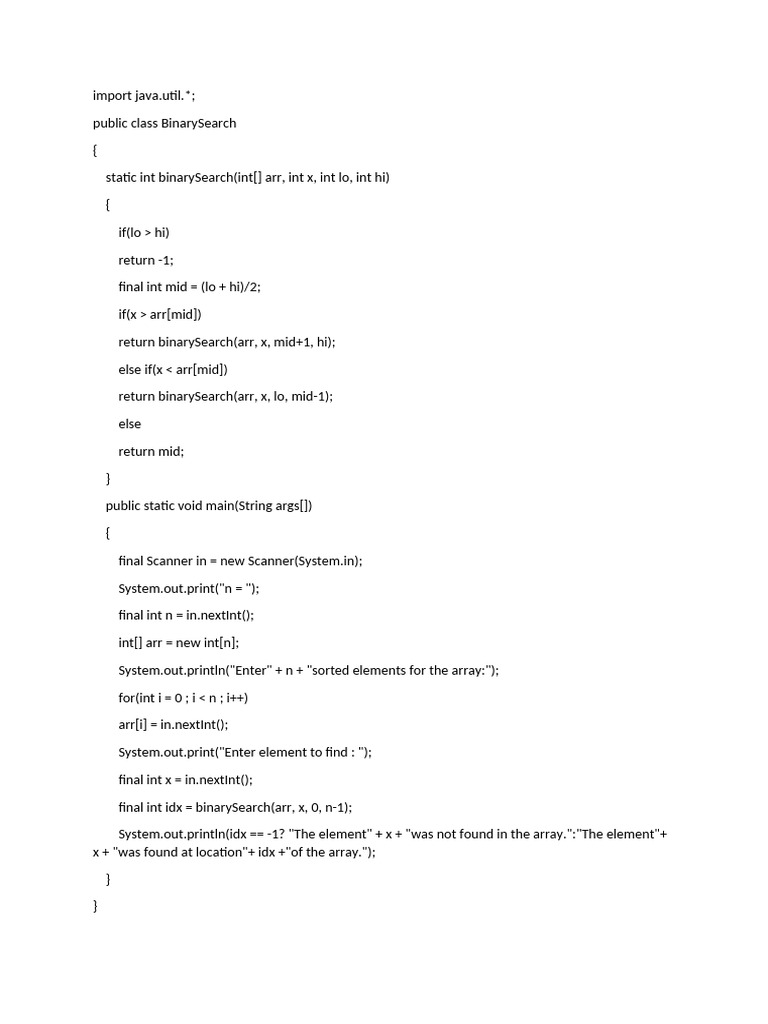 Binary Search Using Rec | PDF