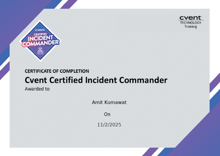 81 - 777952 - 1762137215 - Cvent Certified Incident Commander CCIC ...