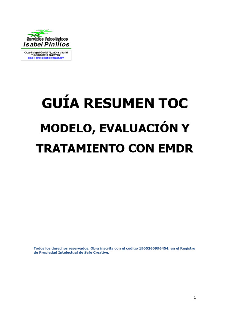 Guía Resumen Toc 2 PDF | PDF | Desorden obsesivo compulsivo | Las emociones