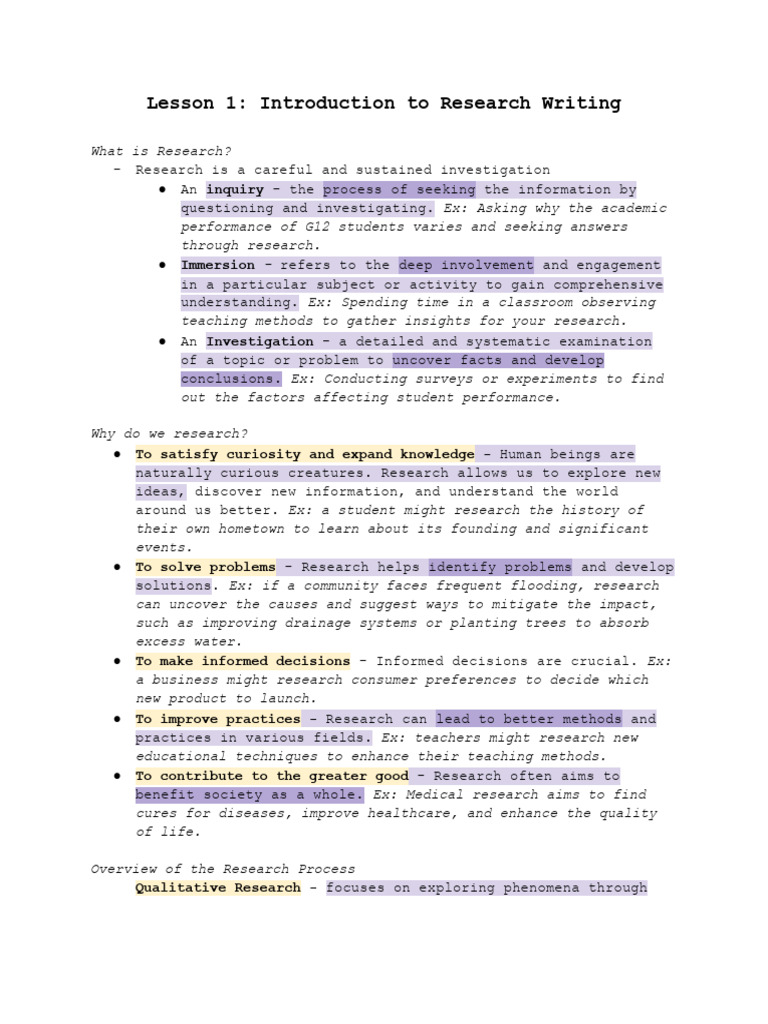 Introduction to Research Writing Guide | PDF | Methodology | Data