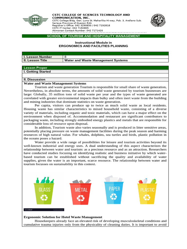 Waste Management in Tourism Education | PDF | Waste | Waste Management