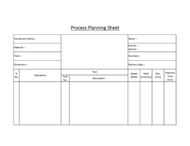 Process Planning Tool Overview | PDF
