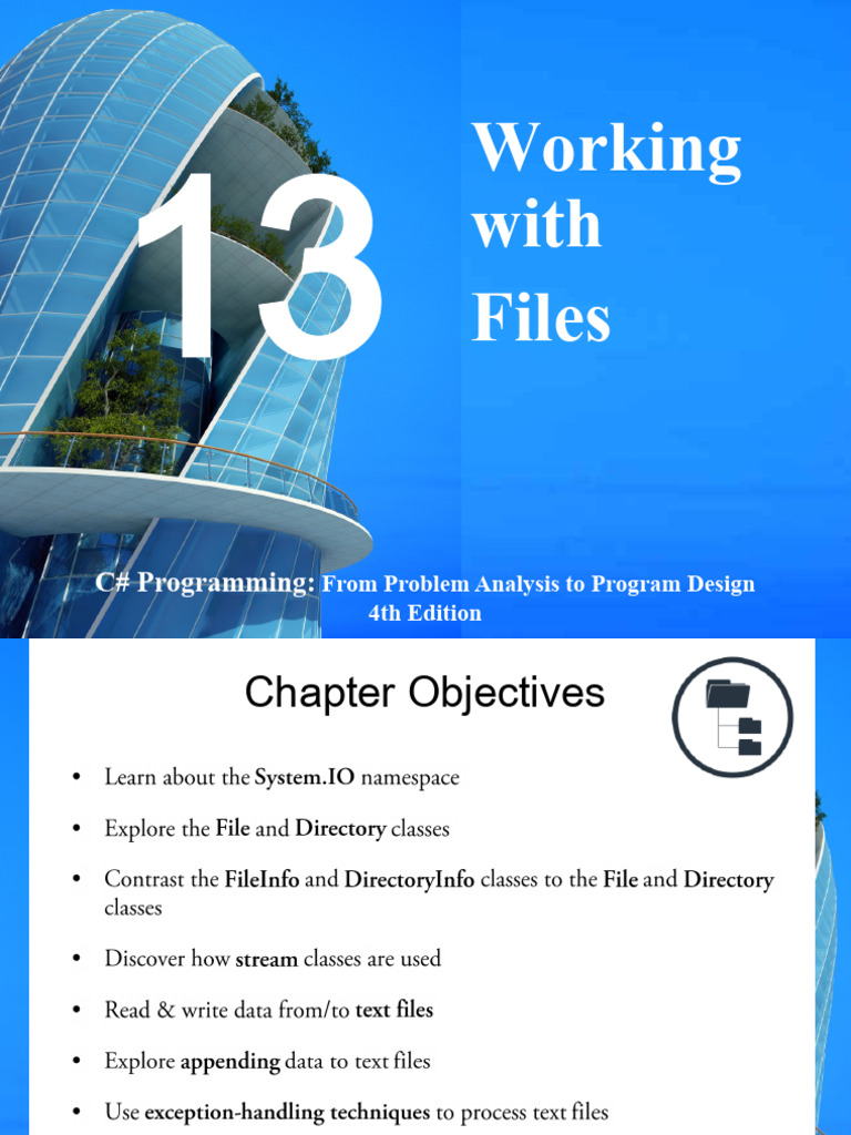 Working With Files ch13 - PPT | PDF | Filename | String (Computer Science)