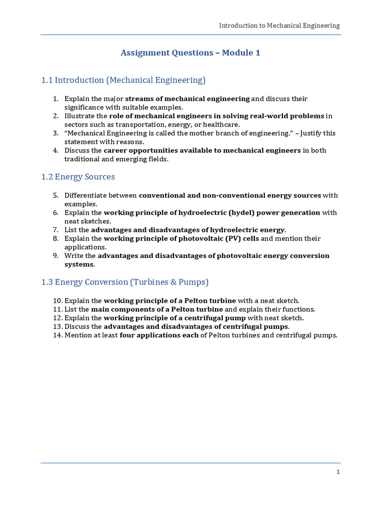 Assignment Questions - Module 1 | PDF