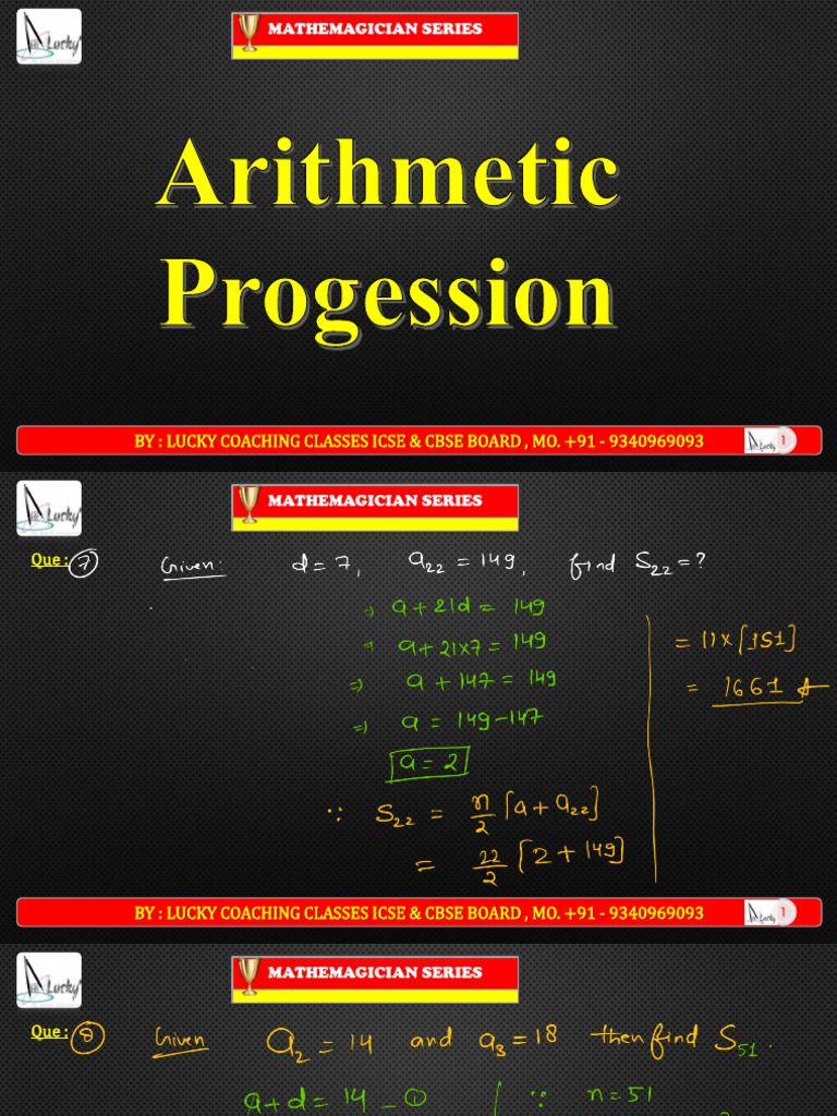 Arithmetic Progression Day 5 | PDF