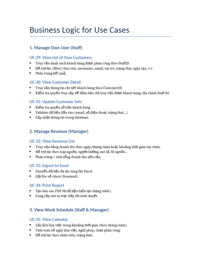 Business Logic Use Cases | PDF