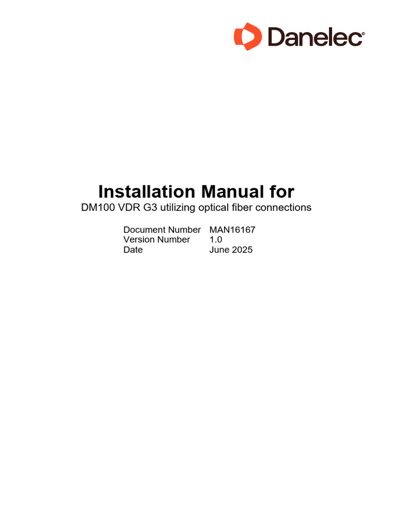 Installation DM100 VDR G3 Utilizing Optical Fiber Connections | PDF ...
