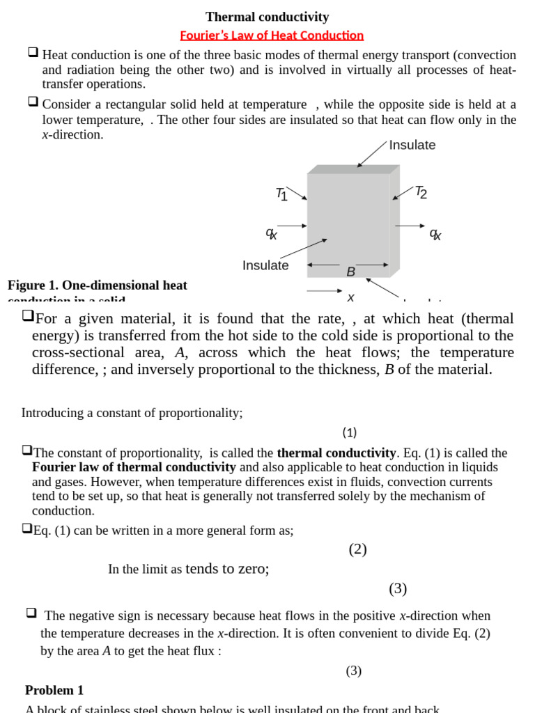 SPH 302-Thermal Conductivity (PP4) | PDF | Thermal Conduction | Thermal ...