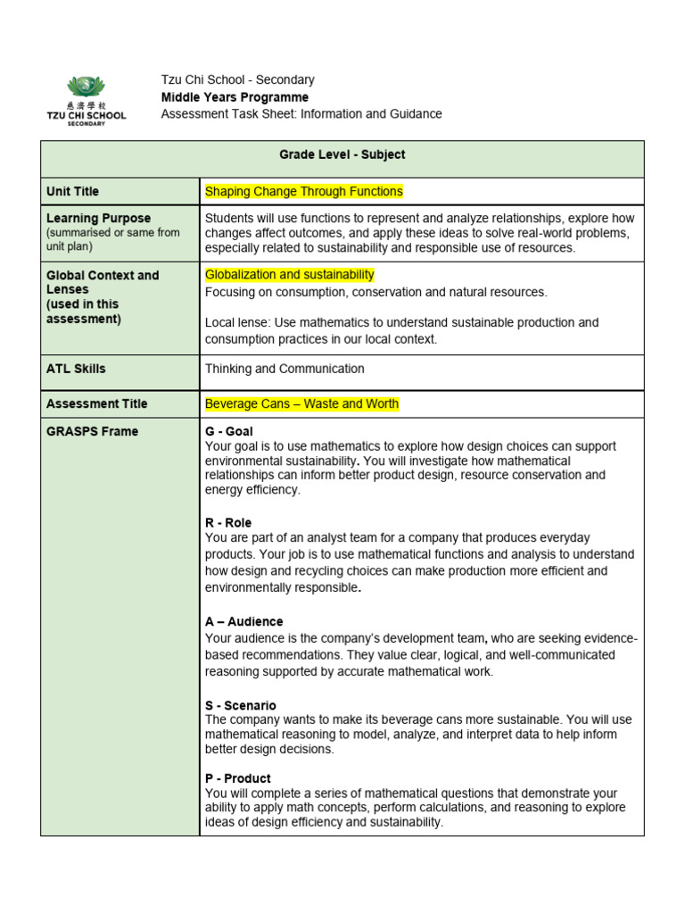G10E T2 CritCD Summative Task Sheet GRLJ | PDF | Mathematics ...