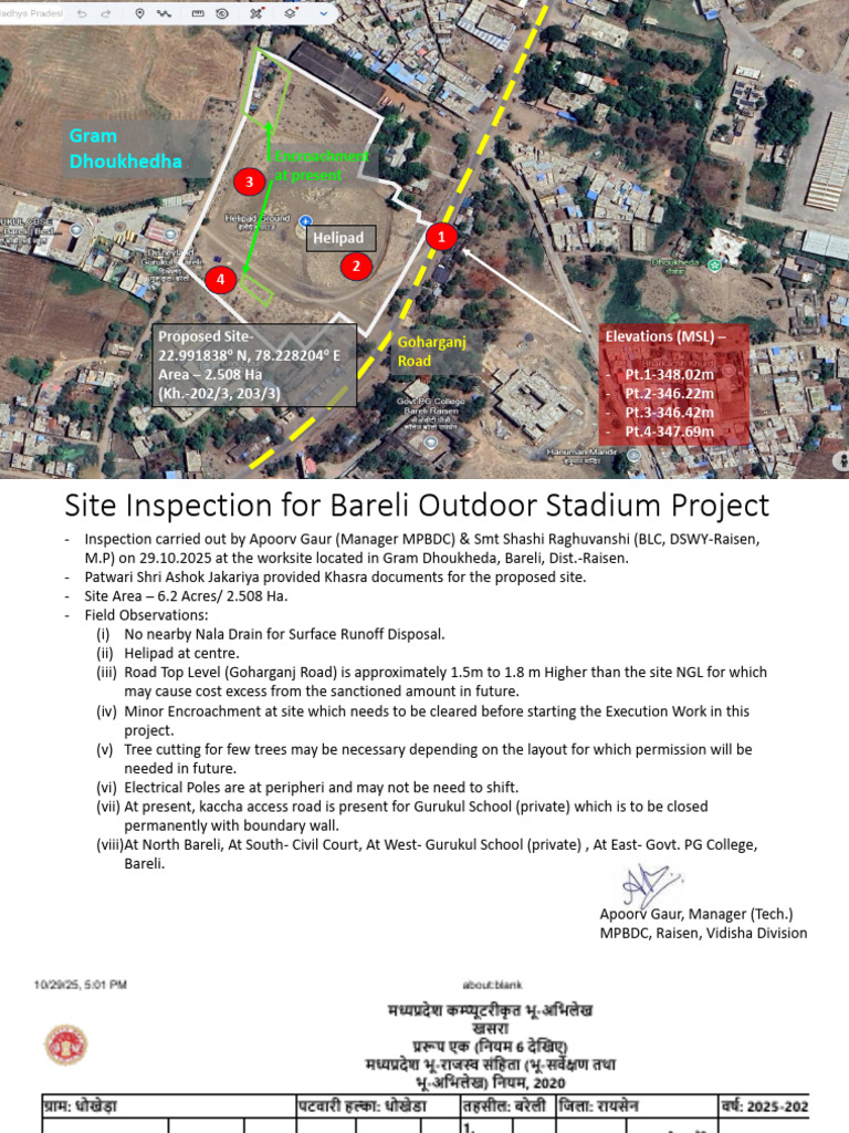 Bareli Outdoor Stadium Initiation Report | PDF