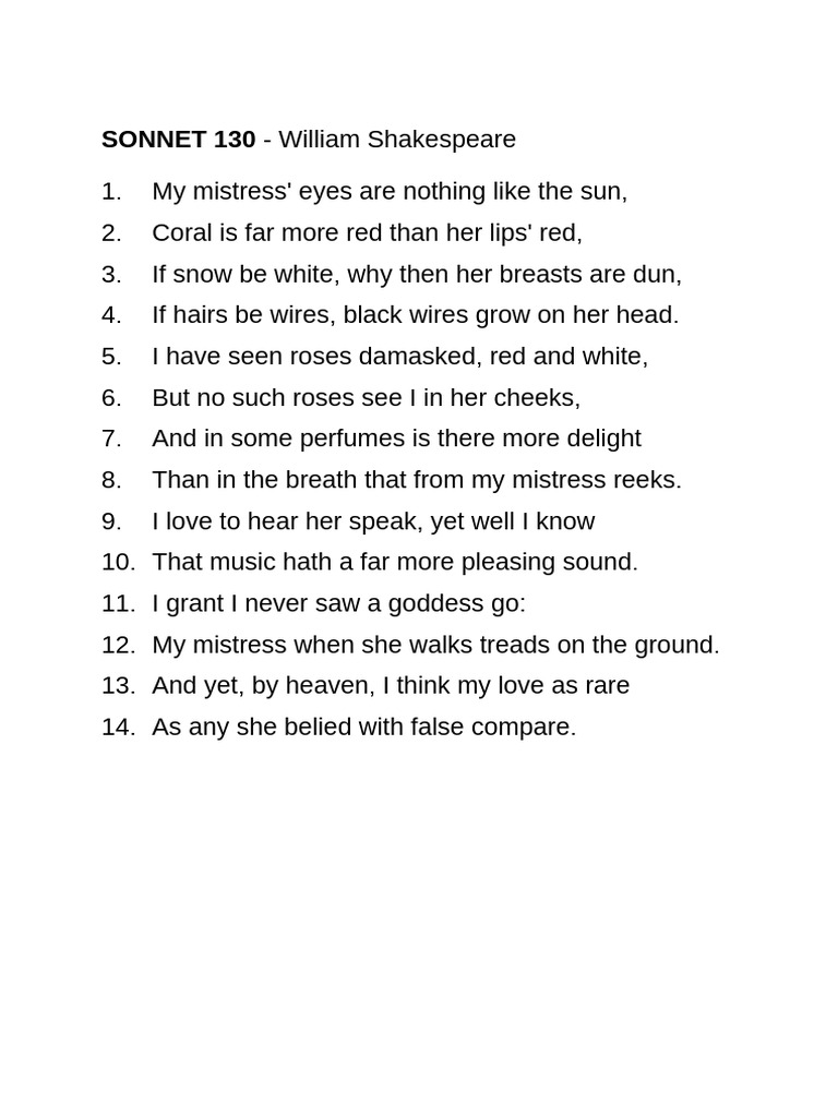 Sonnet 130 | PDF