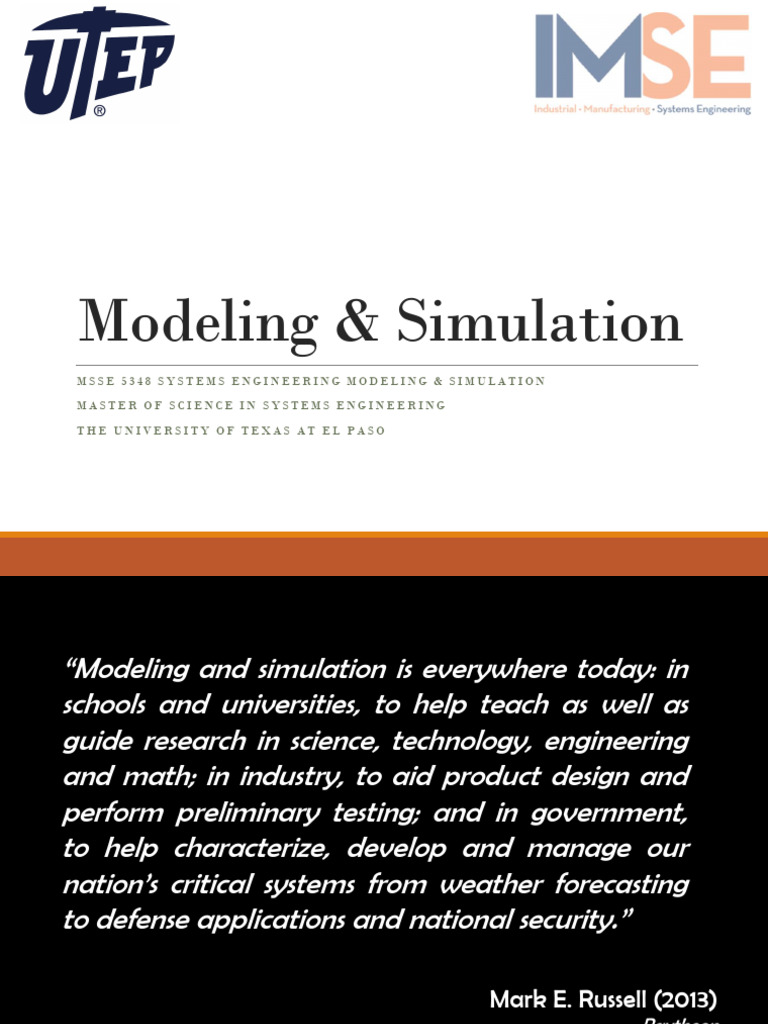 SE 5348 Modeling & Simulation(1) (2) | PDF | Conceptual Model | Simulation