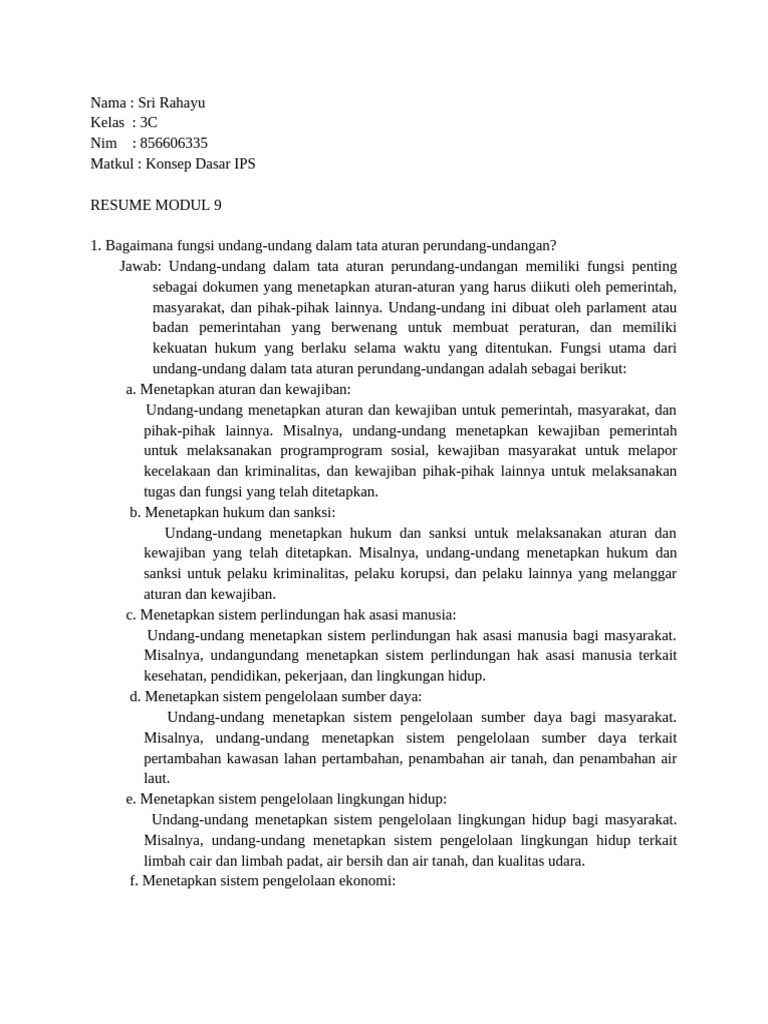Resume Modul 9 10 11 Dan 12 Konsep Dasar Ips | PDF