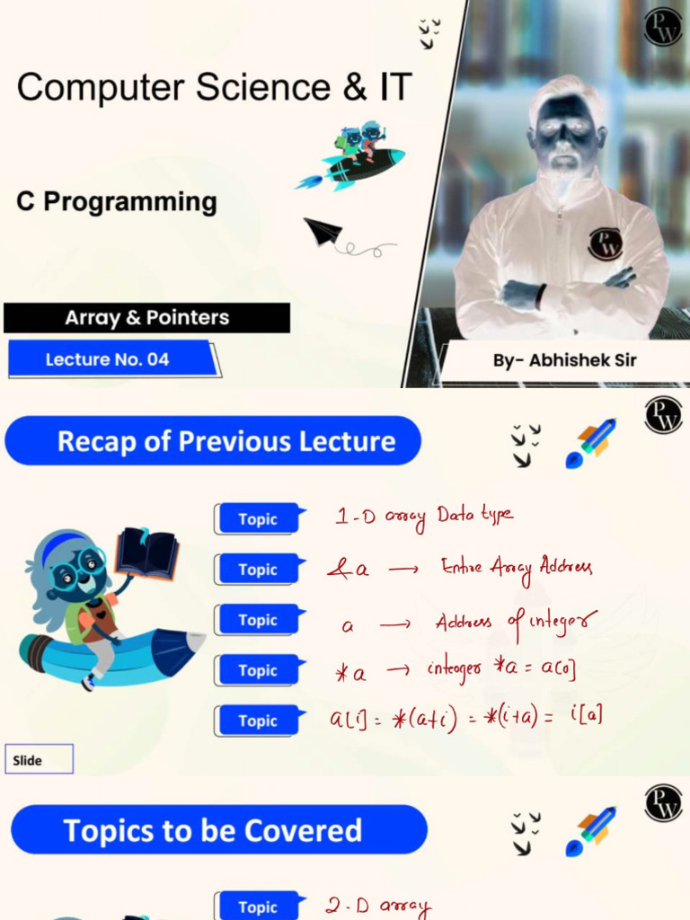 Array and Pointer 04 Class Notes-Invert | PDF