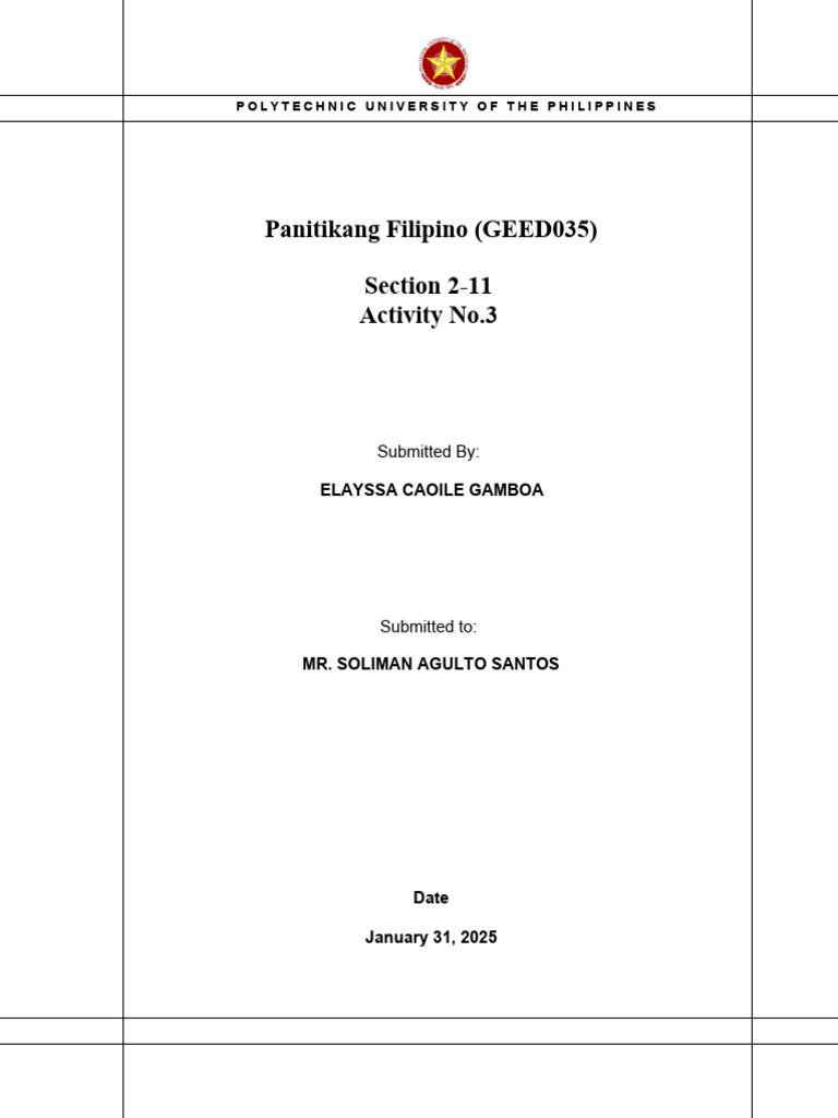 Gamboa Elayssa - Pinal Na Papel | PDF