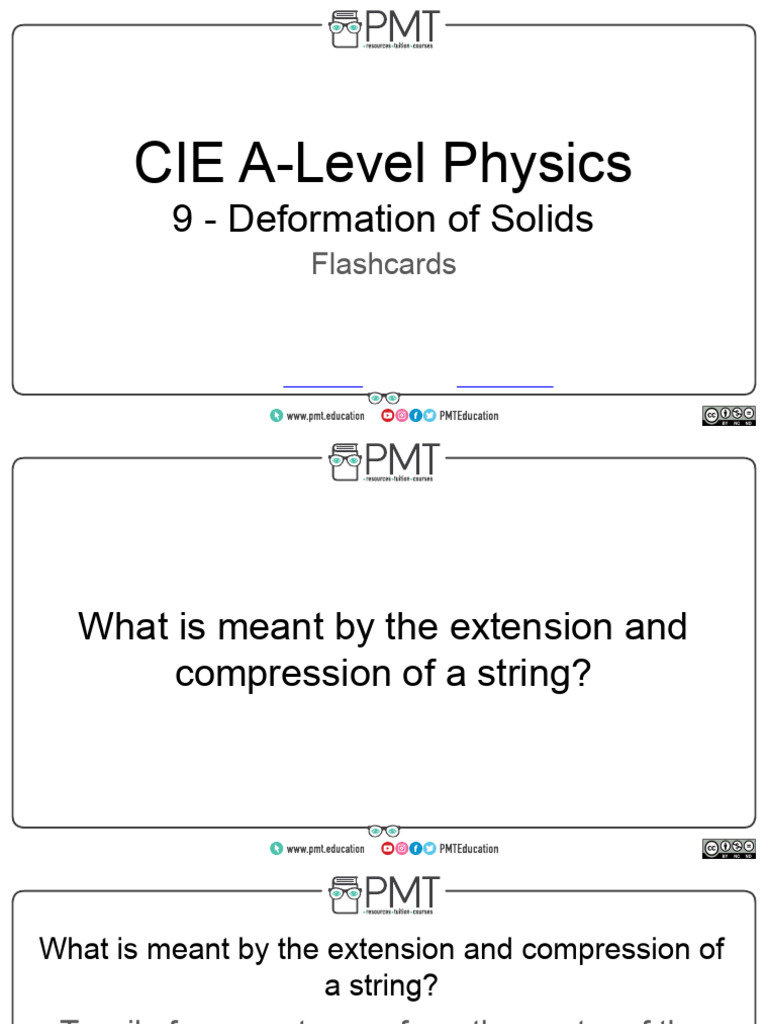 Flashcards - 9 Deformation of Solids - CIE Physics a-Level | PDF ...