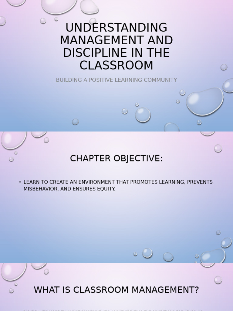 Understanding Management and Discipline in The Classroom | PDF ...