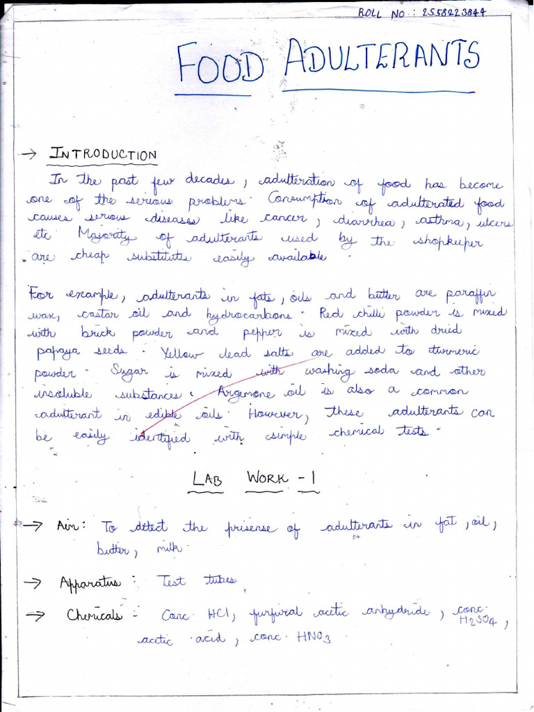 Project-1 Food Adulterants | PDF