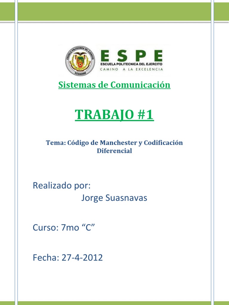 Codigo Manchestes y Codificacion Diferencial | PDF