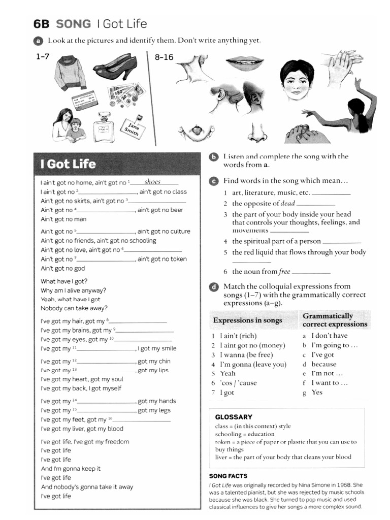 6B SONG I got life | PDF