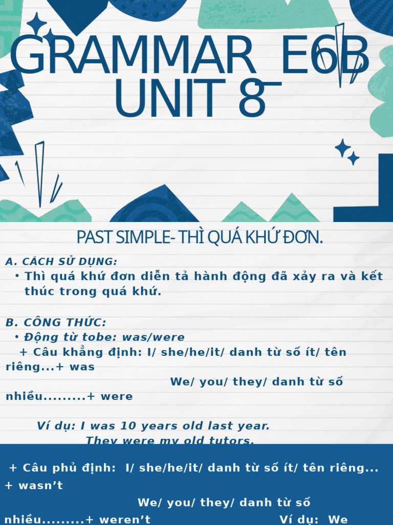 E6b Grammar U8 | PDF