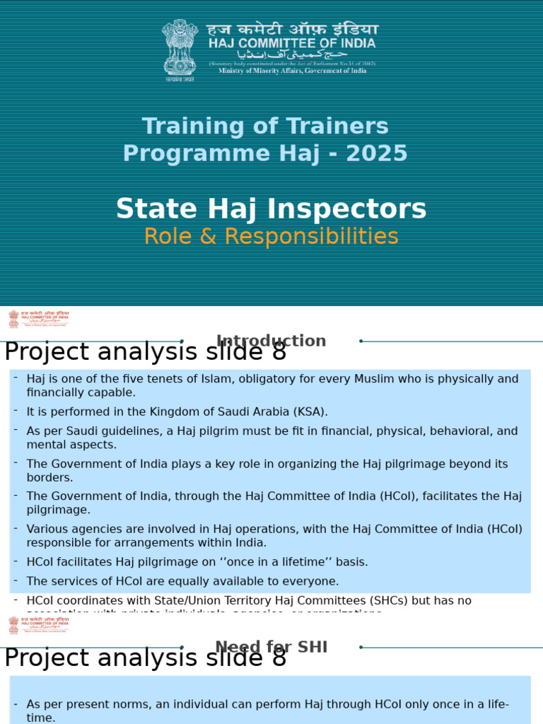 Training of Trainers Programme Haj - 2025 | PDF | Hajj | Baggage